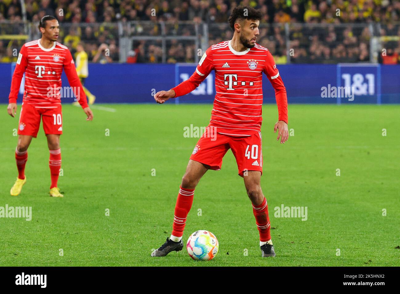 DORTMUND, GERMANY - OCTOBER 8: Noussair Mazraoui of FC Bayern Munchen ...