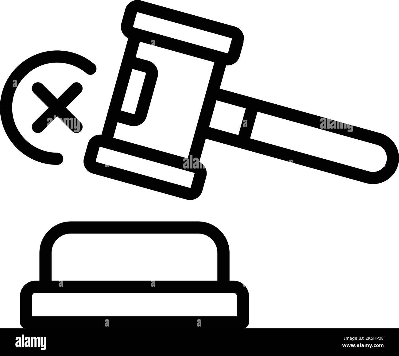 Gavel control icon outline vector. Safety consumer. Electronic return ...
