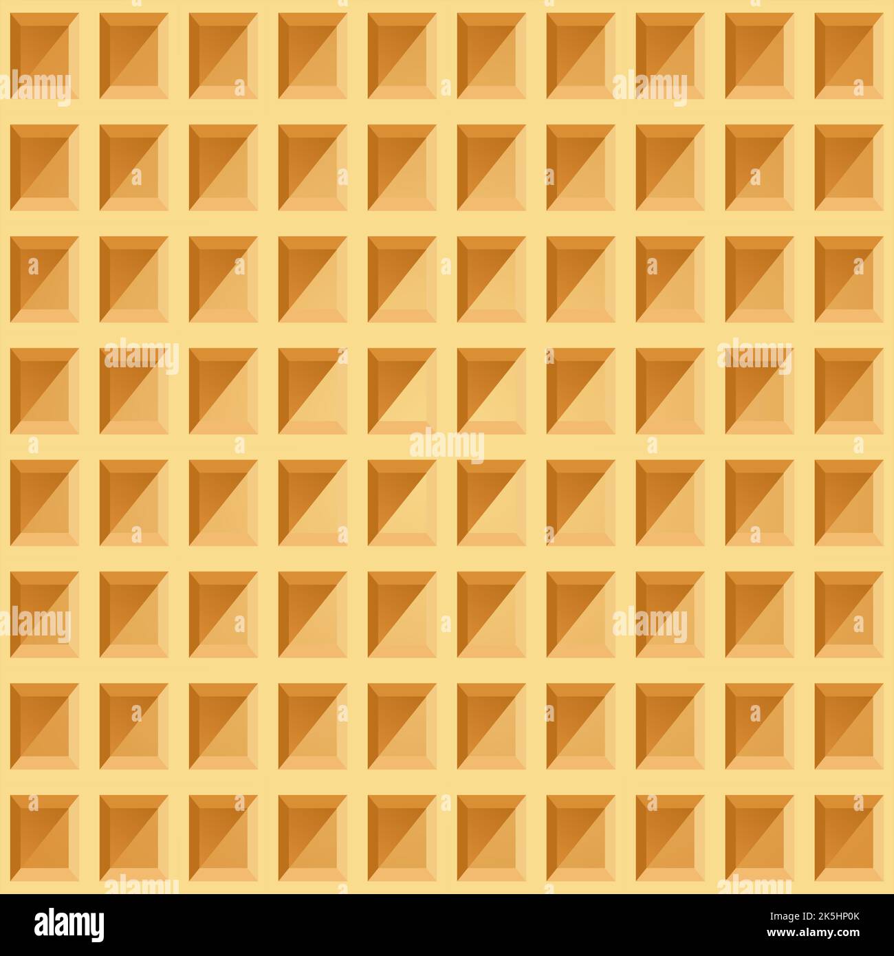 Baked Waffle Seamless Pattern Wafer Repeating Background Stylized