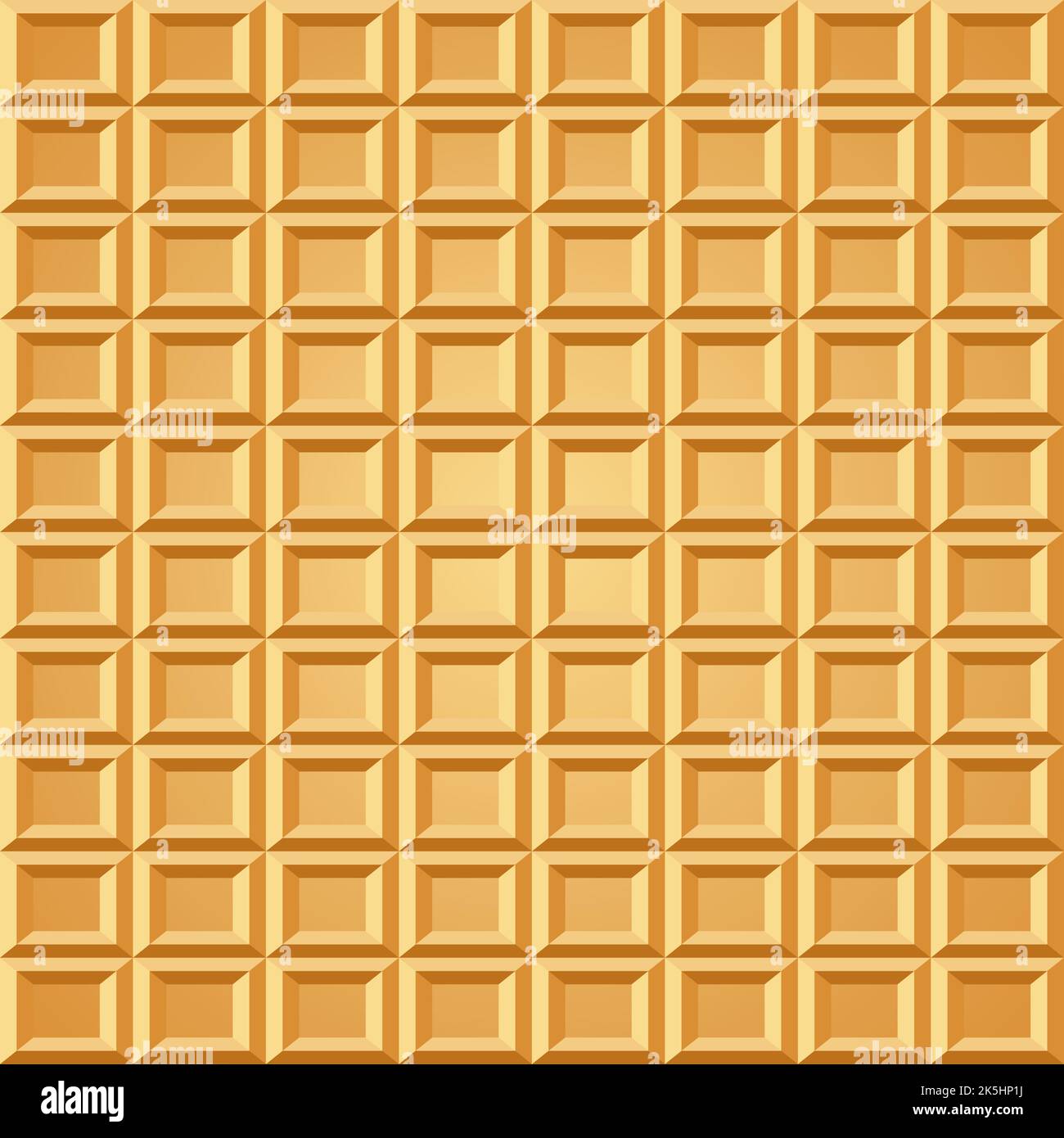 Baked Waffle Seamless Pattern Wafer Repeating Background Stylized