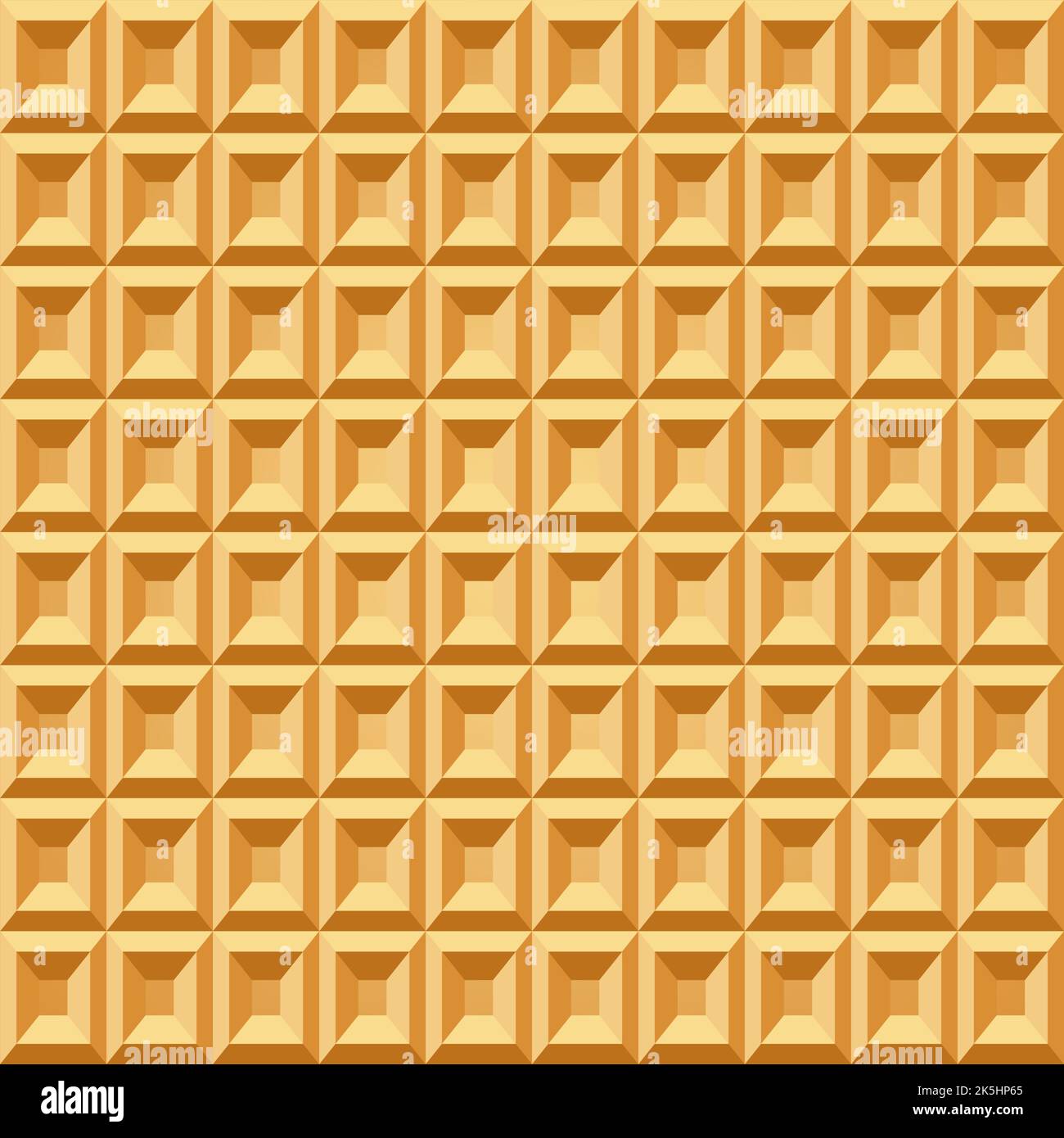 Wafer Seamless Pattern Baked Waffle Repeating Texture Stylized Flat