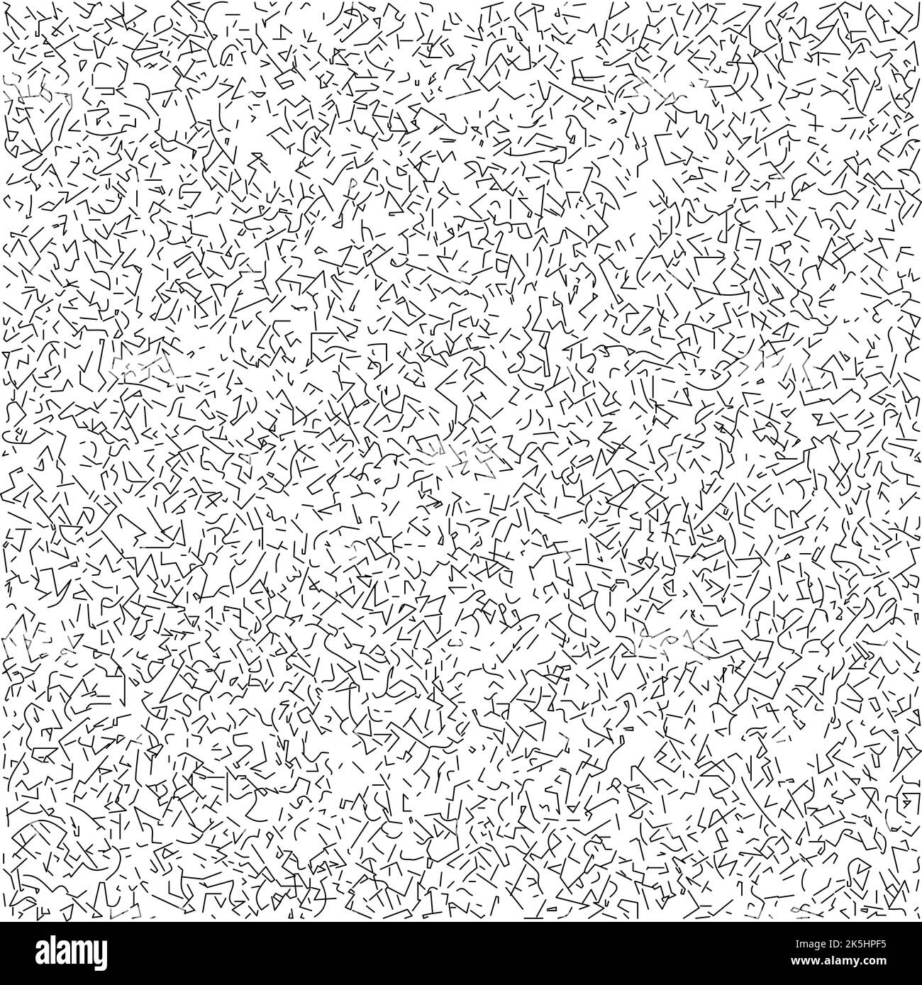 Texture of black tangled geometric lines on white background. Abstract ...