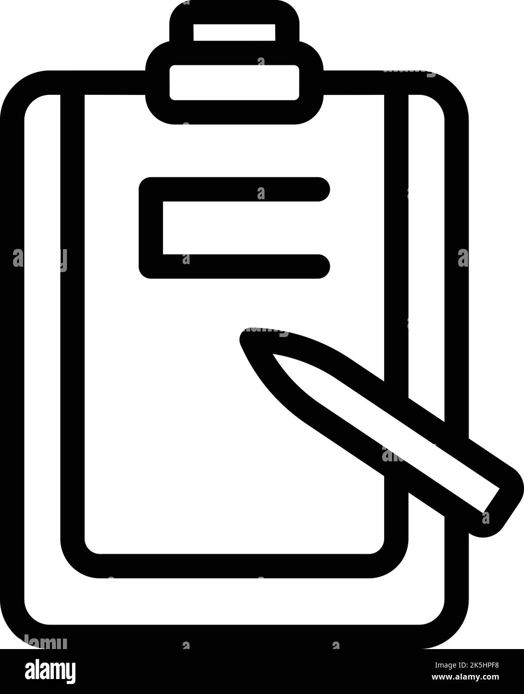 Clipboard pencil icon outline vector. Stylus draw. Work tool Stock ...