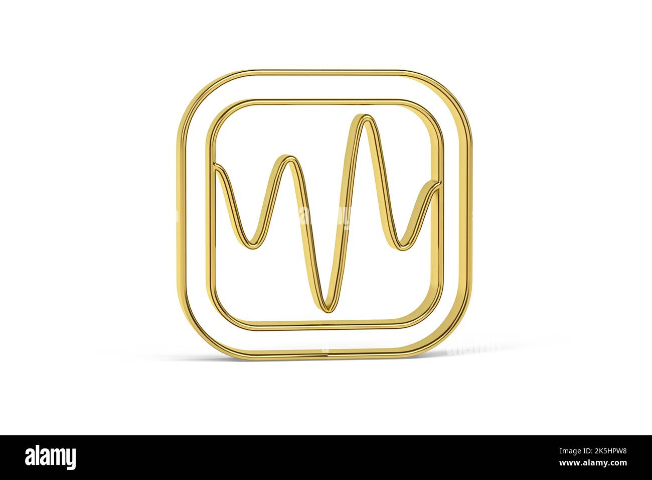 Golden 3d oscilloscope icon isolated on white background - 3D render ...