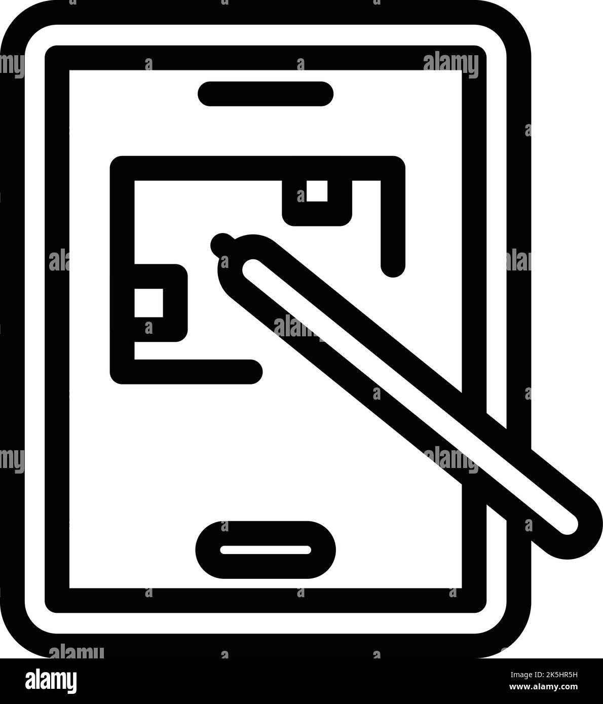 Creative curve icon outline vector. Digital pen. Tablet stylus Stock ...