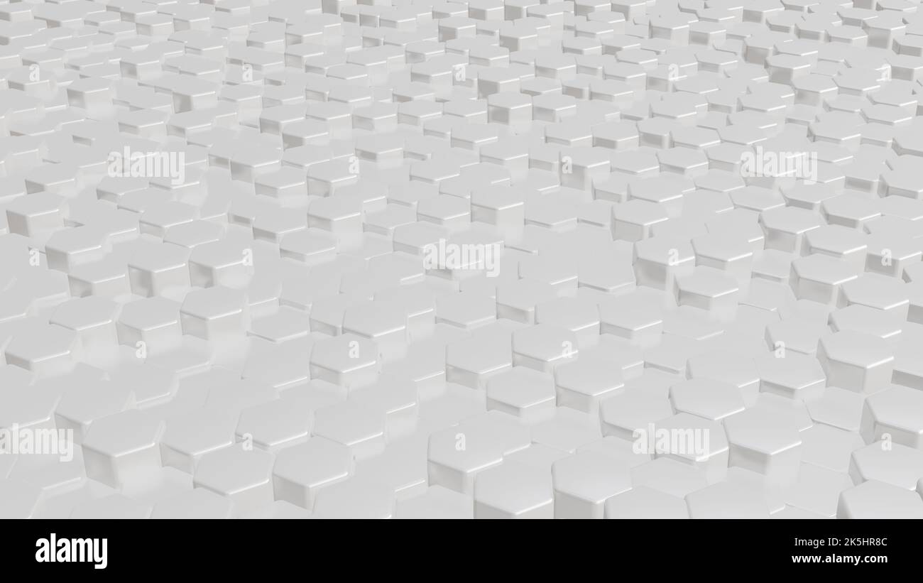 Abstract composition, white hexagonal forms, good for general ...