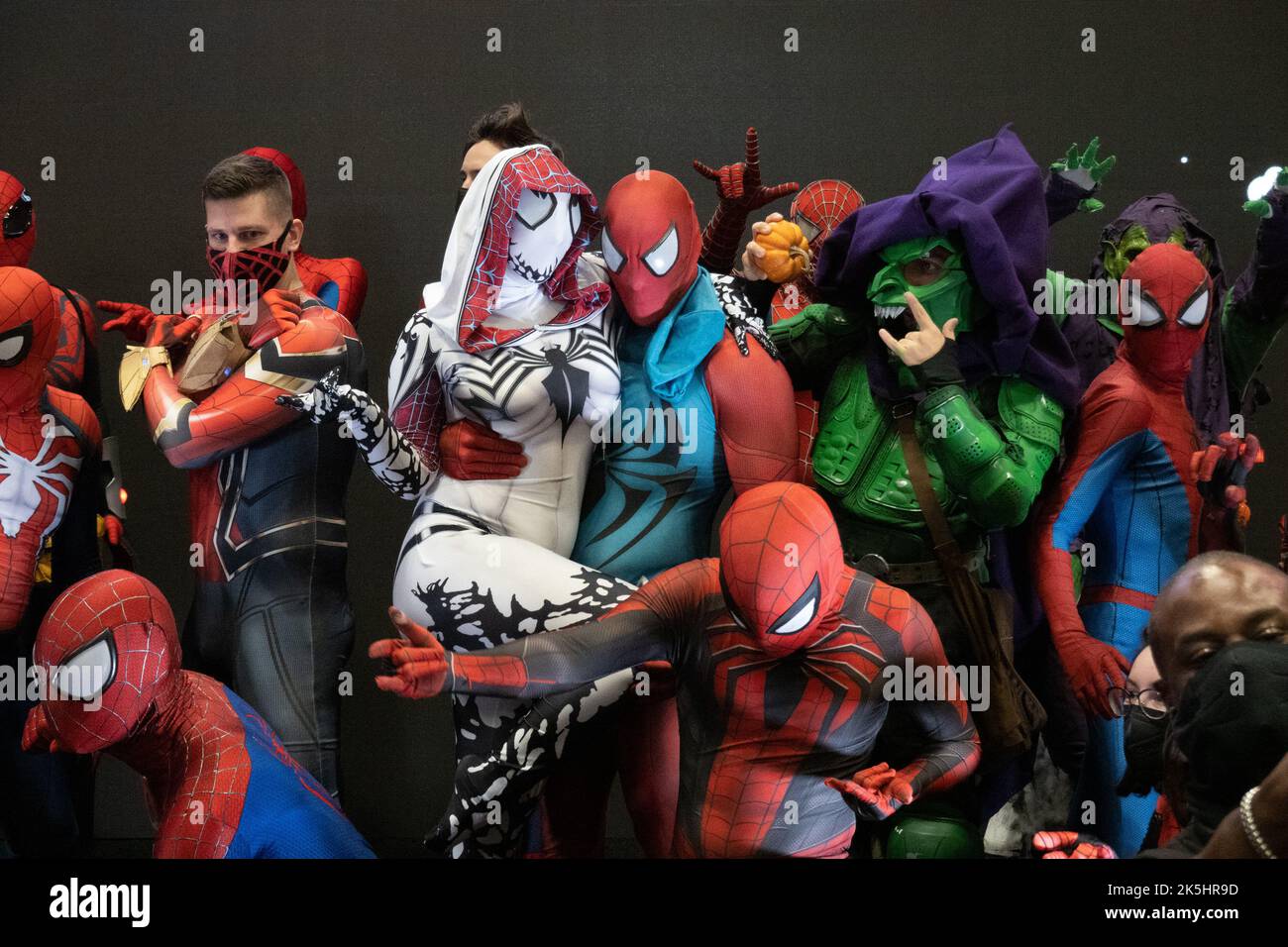 New York, NY, USA. 8th Oct, 2022. Fans participate in a Spider-Man cos ...