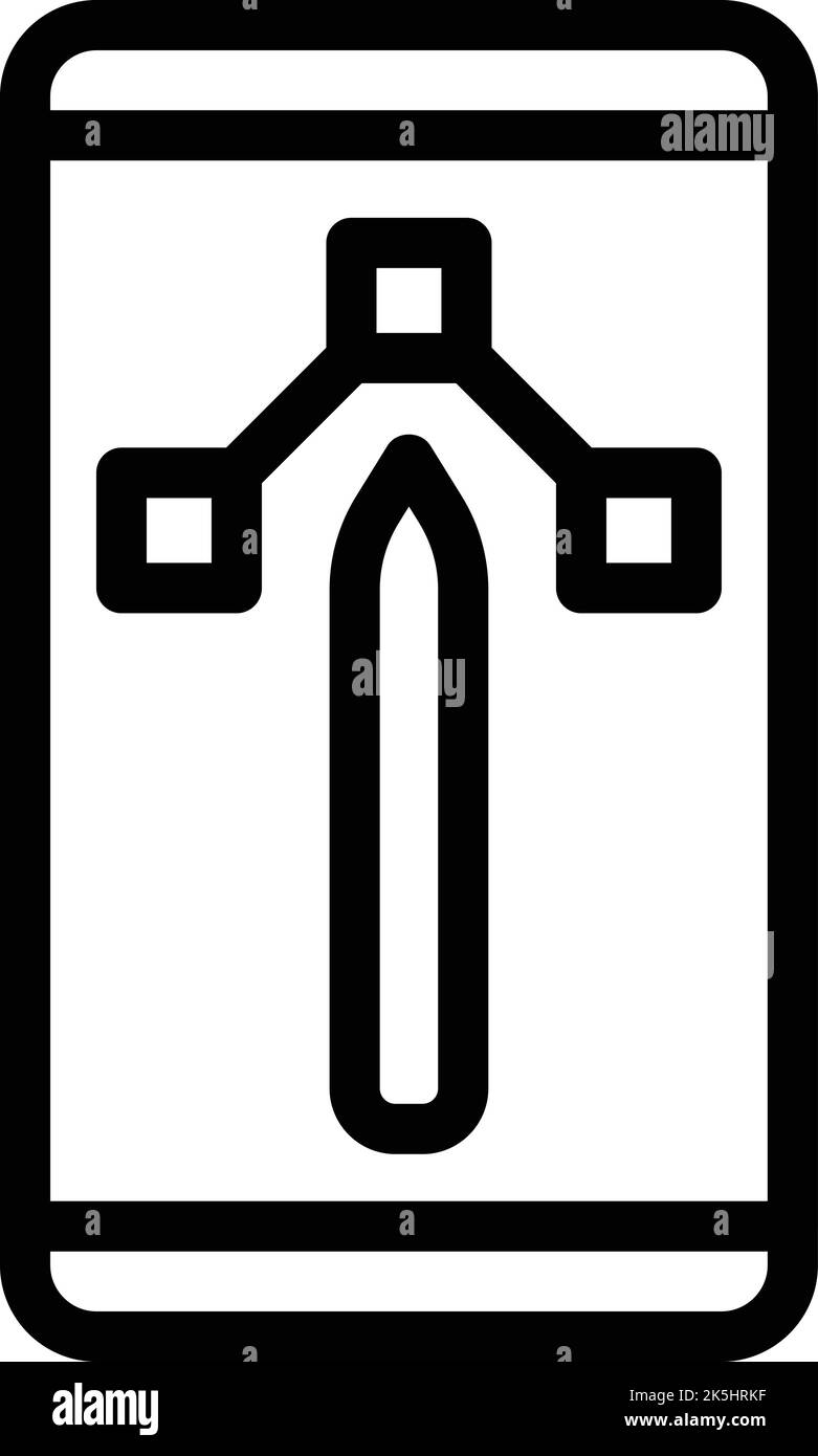 Vector draw icon outline vector. Digital pen. Tablet signature Stock ...