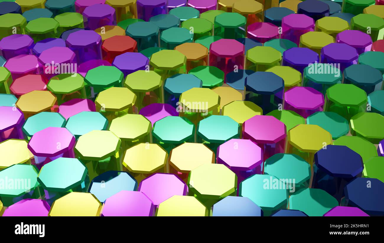 Abstract composition of colorful octagonal forms, good for general ...