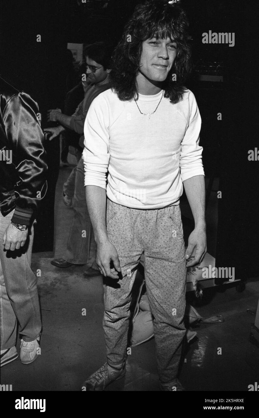 Eddie Van Halen backstage on the set of Fridays February 1982 Credit ...