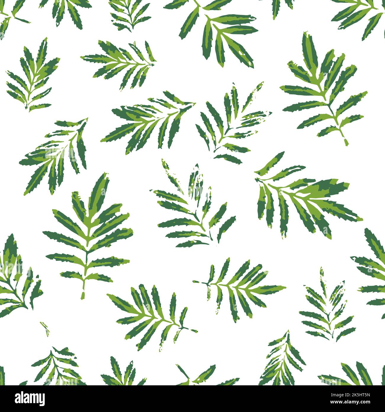Green marigold leaves seamless pattern. Spring foliage repeating ...