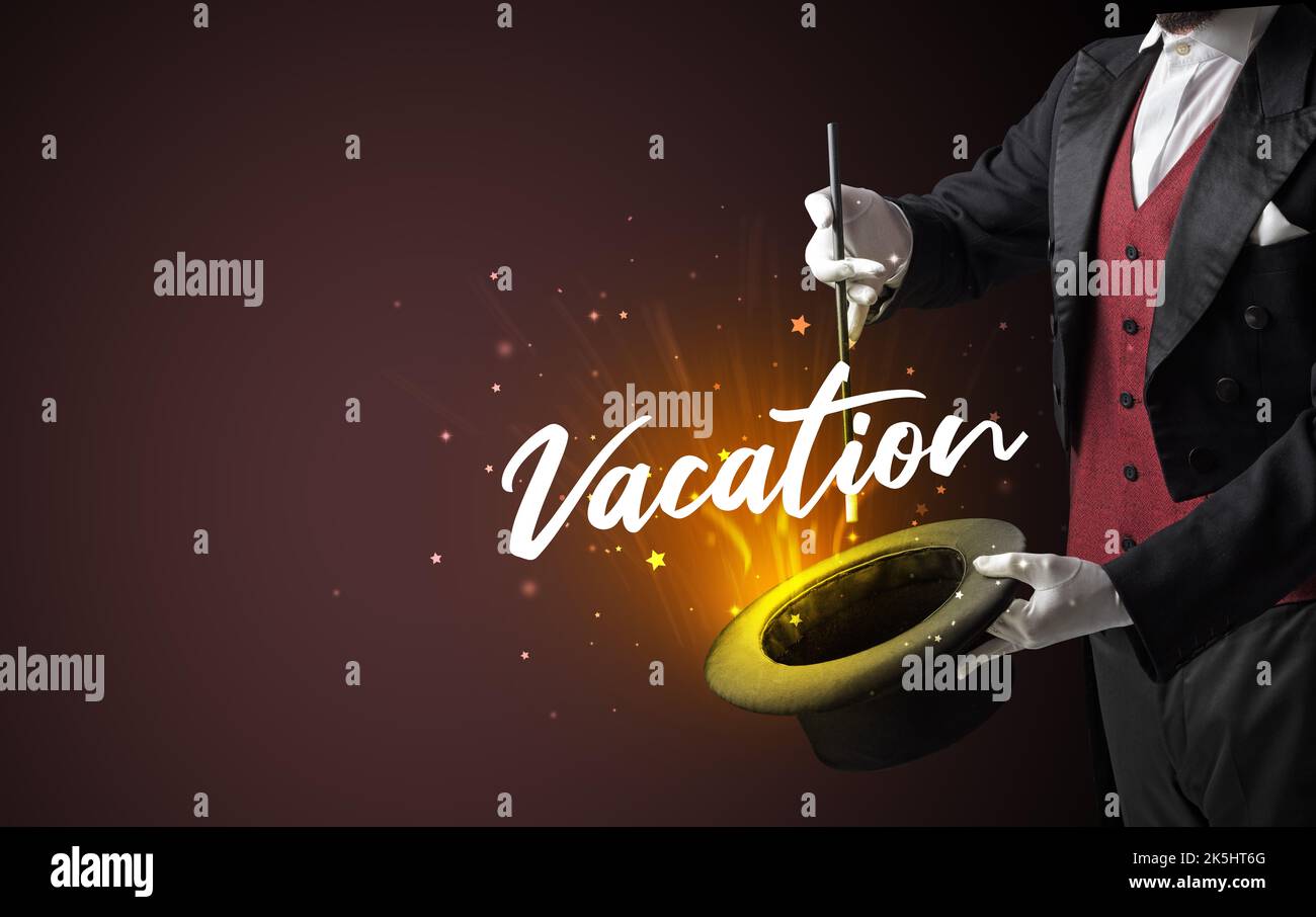 Old Magician is showing magic trick Stock Photo - Alamy