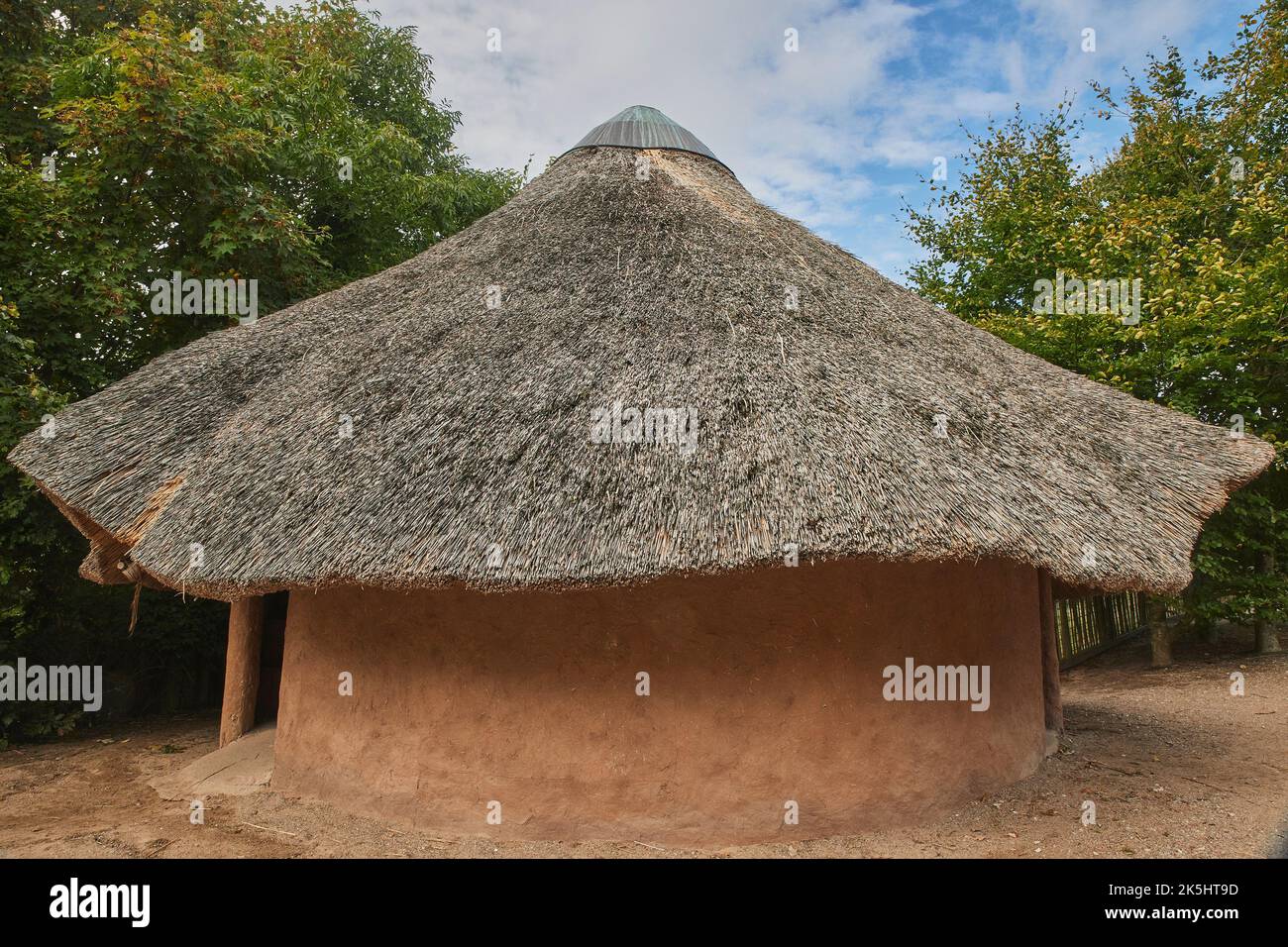 Decorative African hut of ancient tribes in the Danish zoo Stock Photo ...
