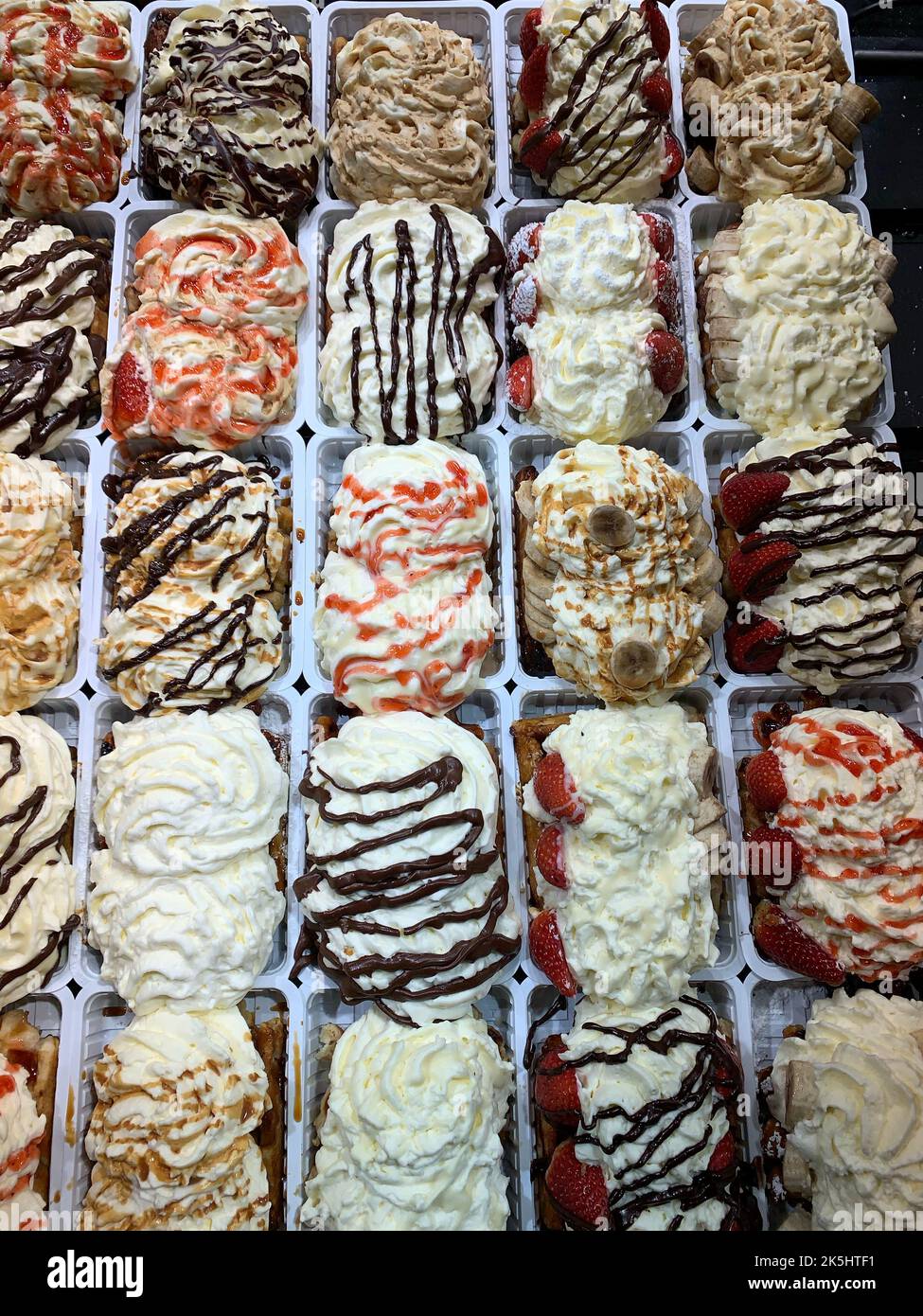 A top view of different flavors of ice cream Stock Photo - Alamy