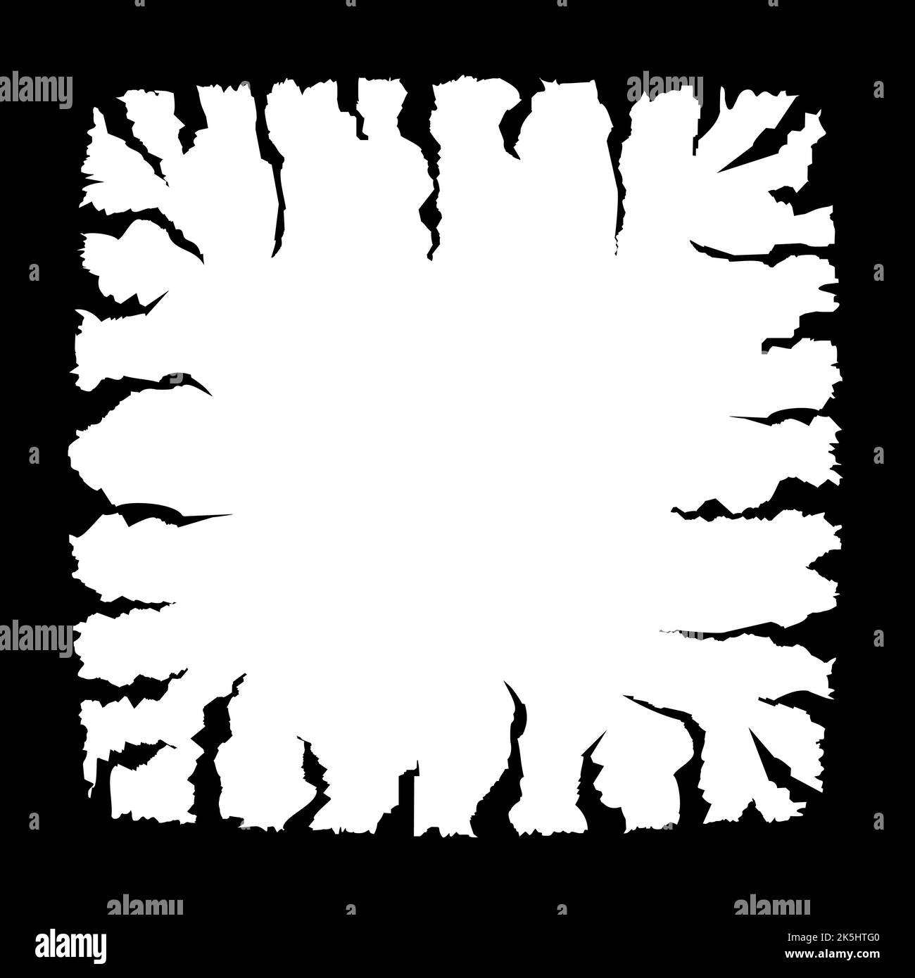 Cracked negative space background. Square shape with cracks and ragged ...