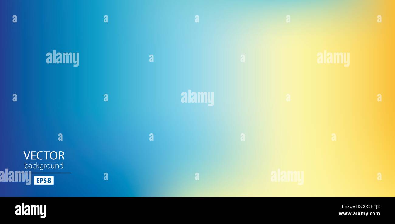 Abstract blurred gradient mesh background in blue and yellow colors of ...