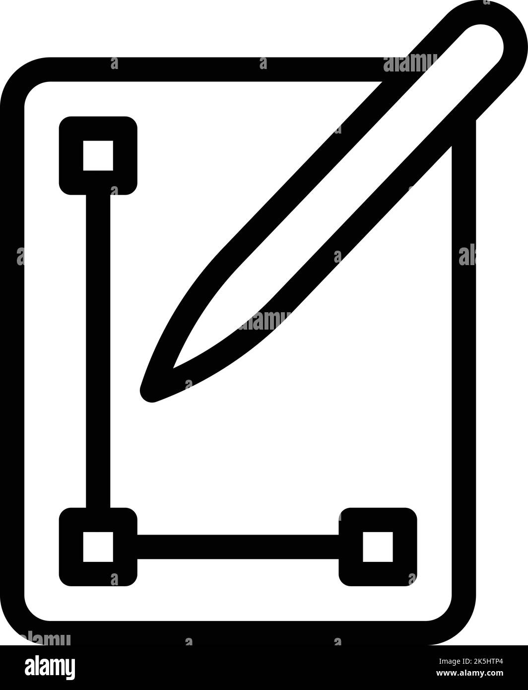 Vector digital pen icon outline vector. Tablet design. Draw signature ...