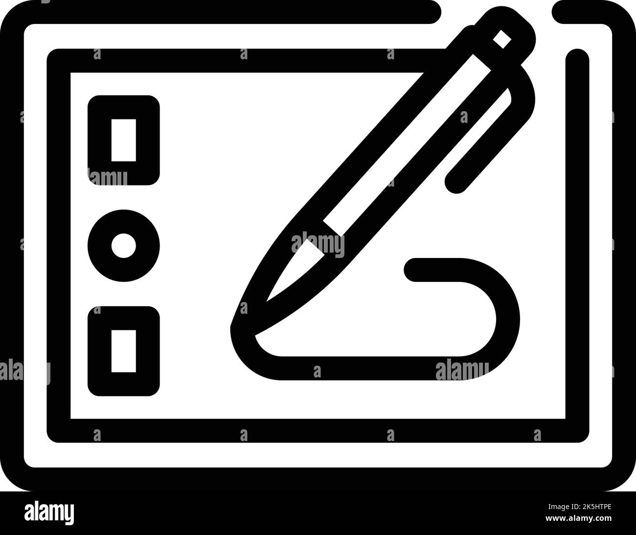 Pencil drawing icon outline vector. Tablet pad. Stylus draw Stock ...