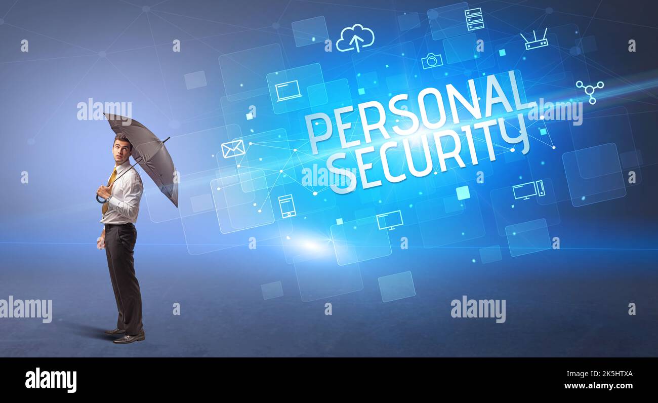 defending with umbrella from cyber attack Stock Photo - Alamy