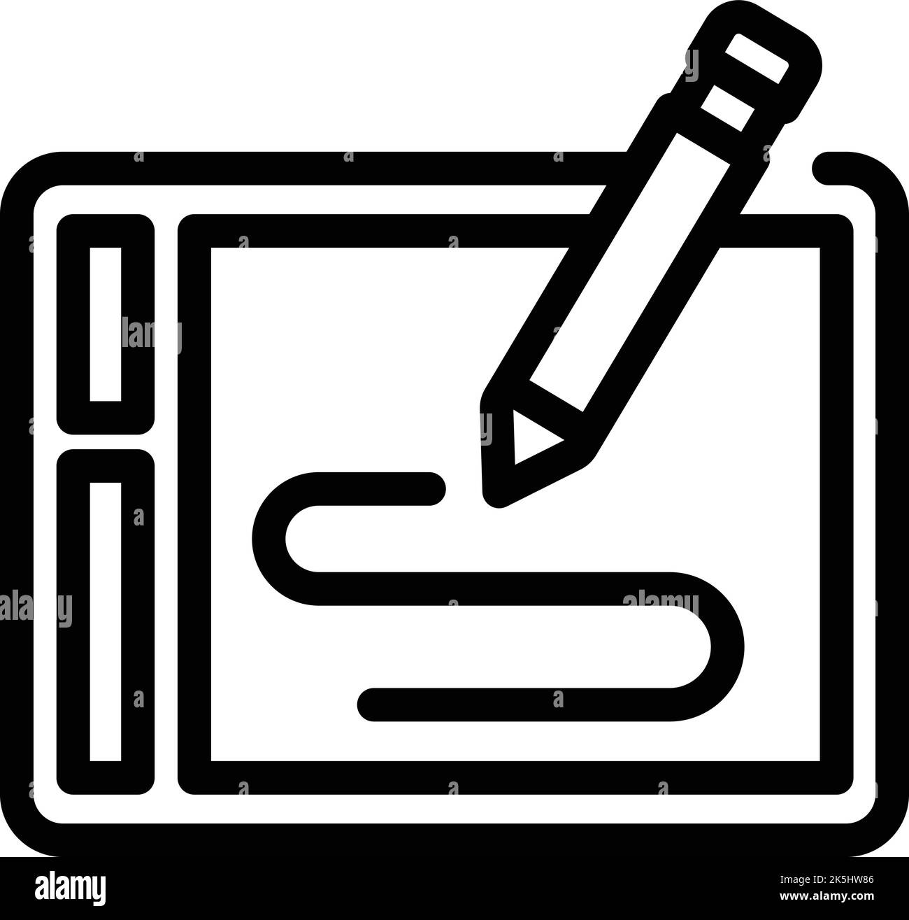 Tablet pad icon outline vector. Drawing cell. Computer tool Stock ...