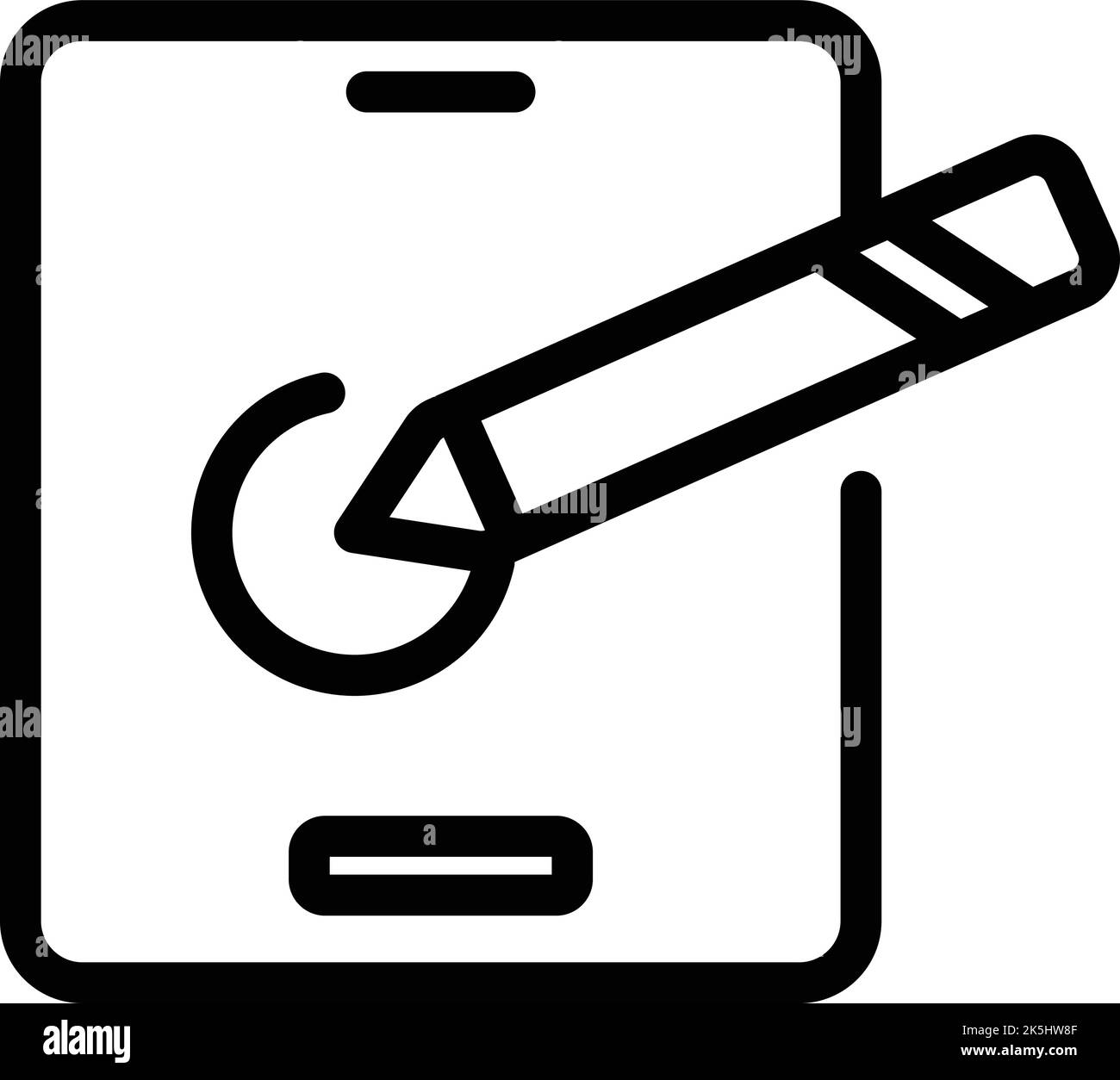 Drawing stylus icon outline vector. Digital pen. Tablet pad Stock ...