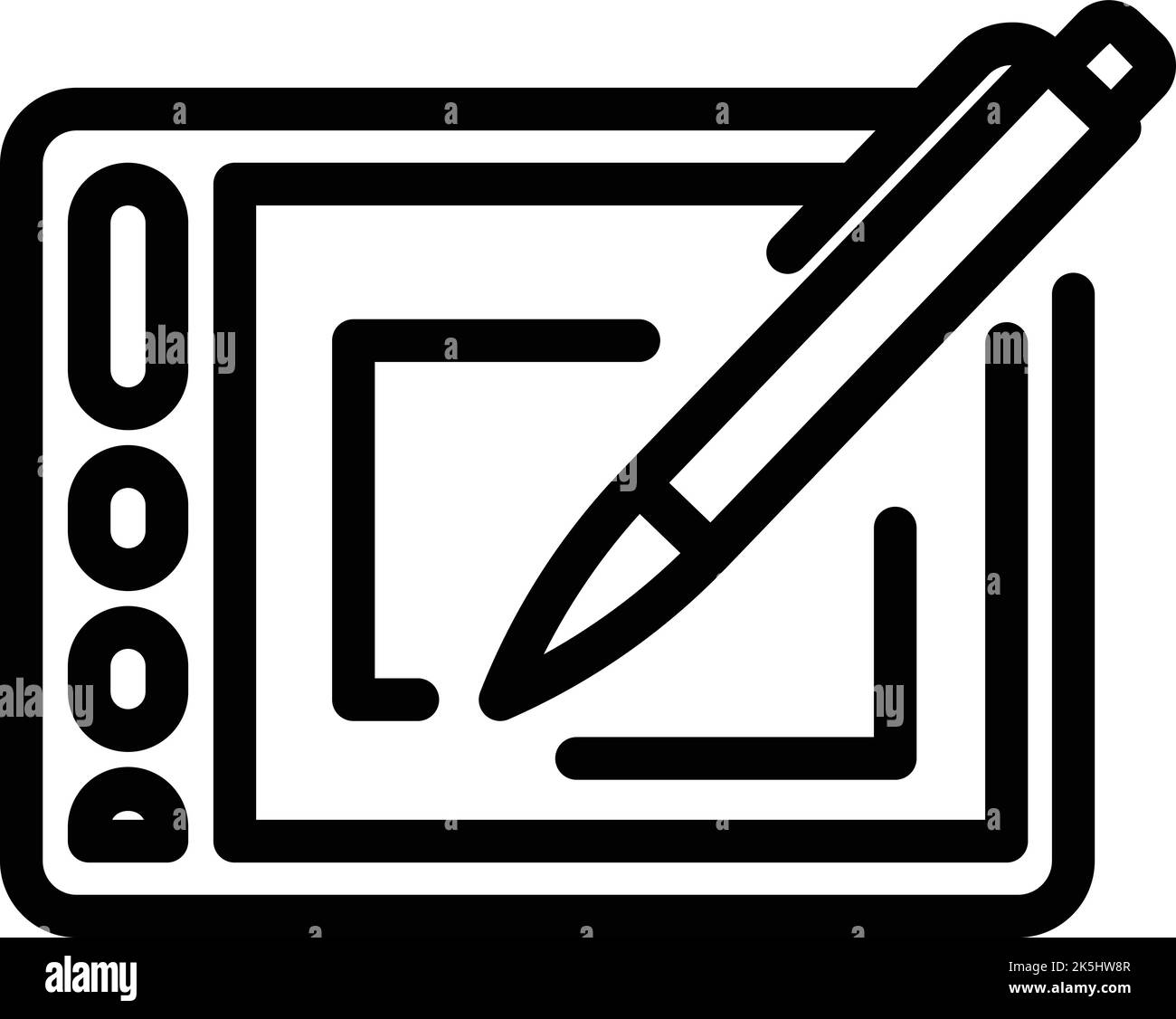 Draw digital pen icon outline vector. Tablet pad. Stylus deisgn Stock ...