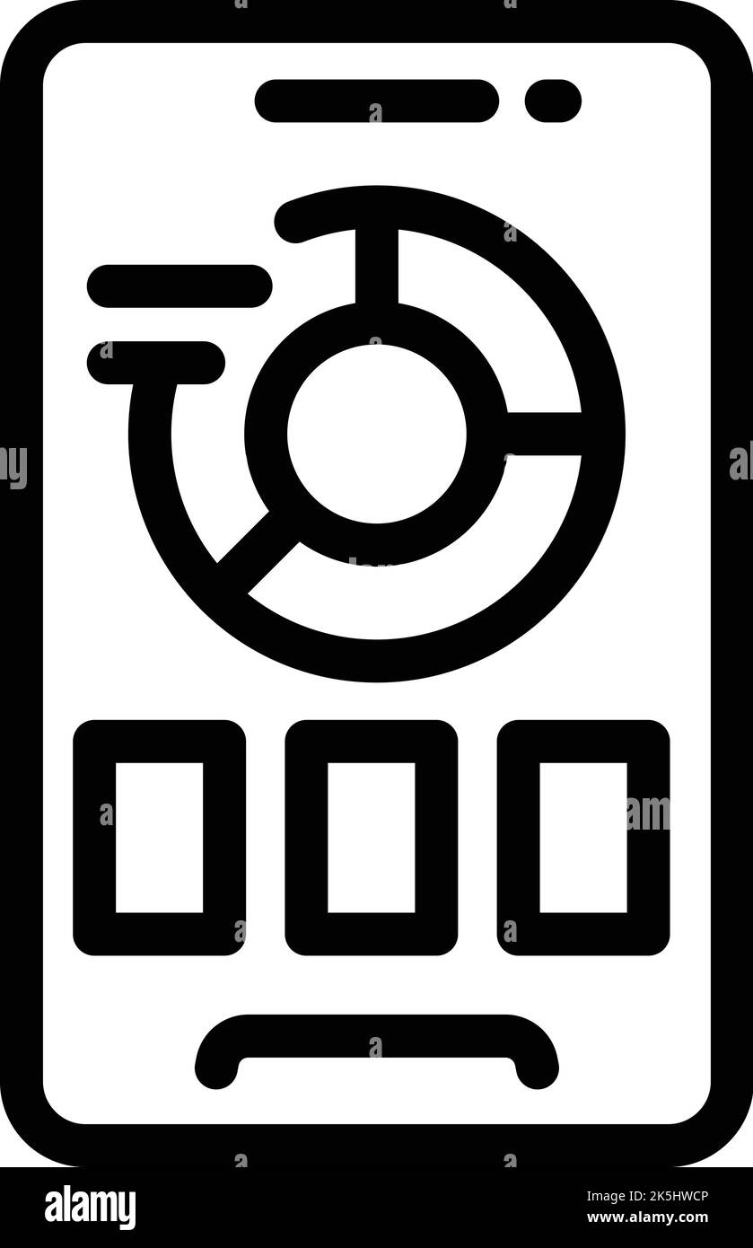 Mobil app icon outline vector. Info device. Care application Stock ...