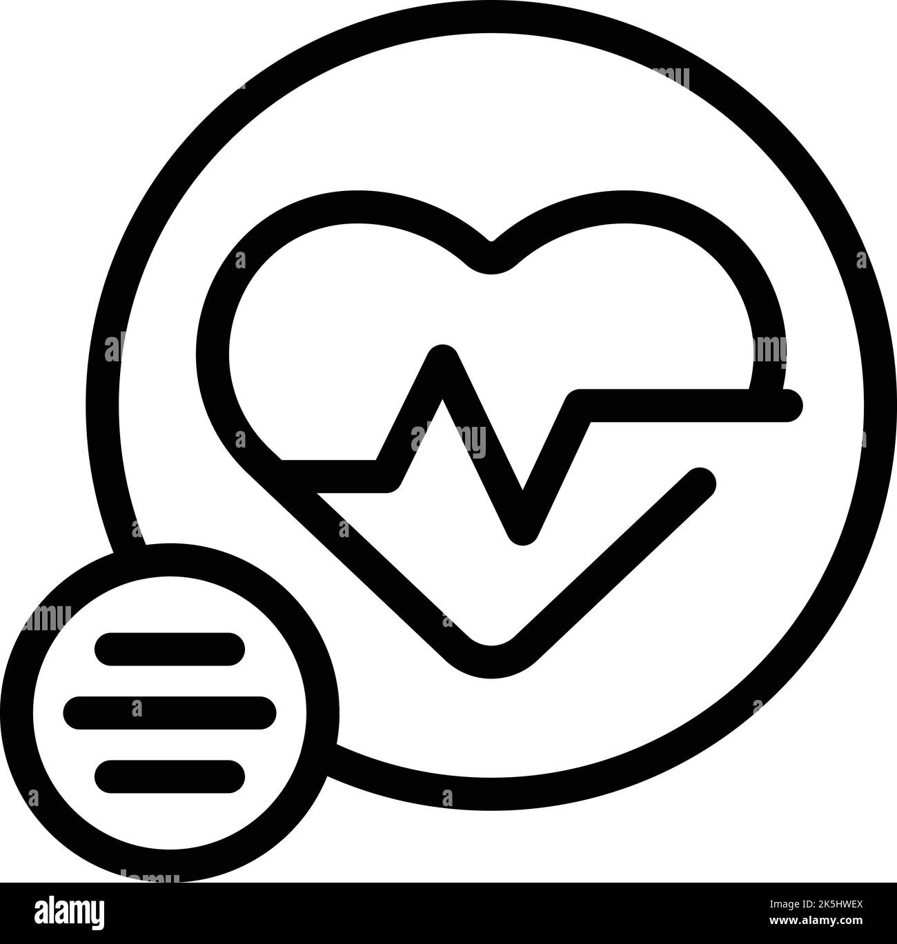 Heart rate app icon outline vector. Run program. Care info Stock Vector ...