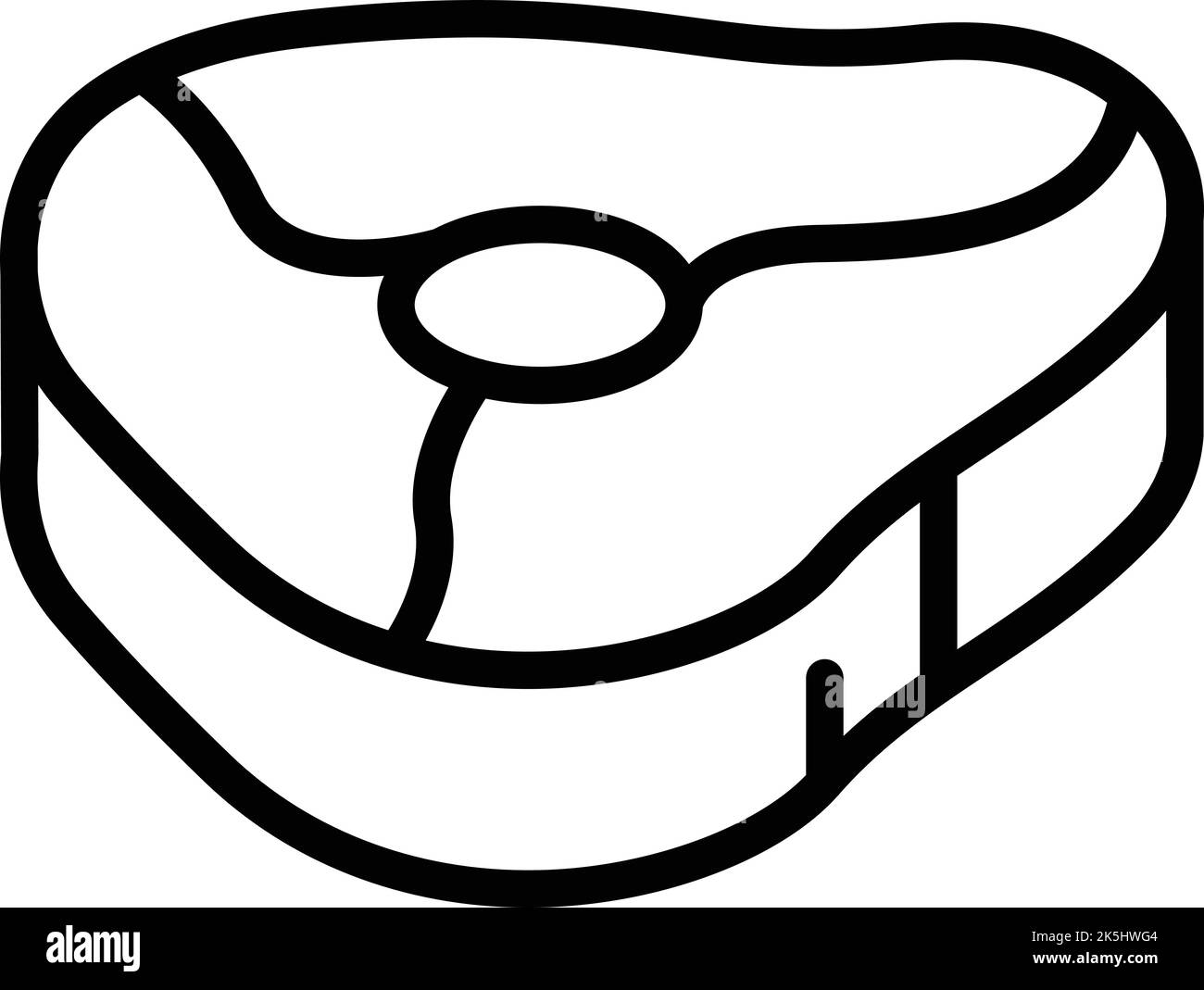 Raw meat icon outline vector. Pork food. Cook steak Stock Vector Image ...