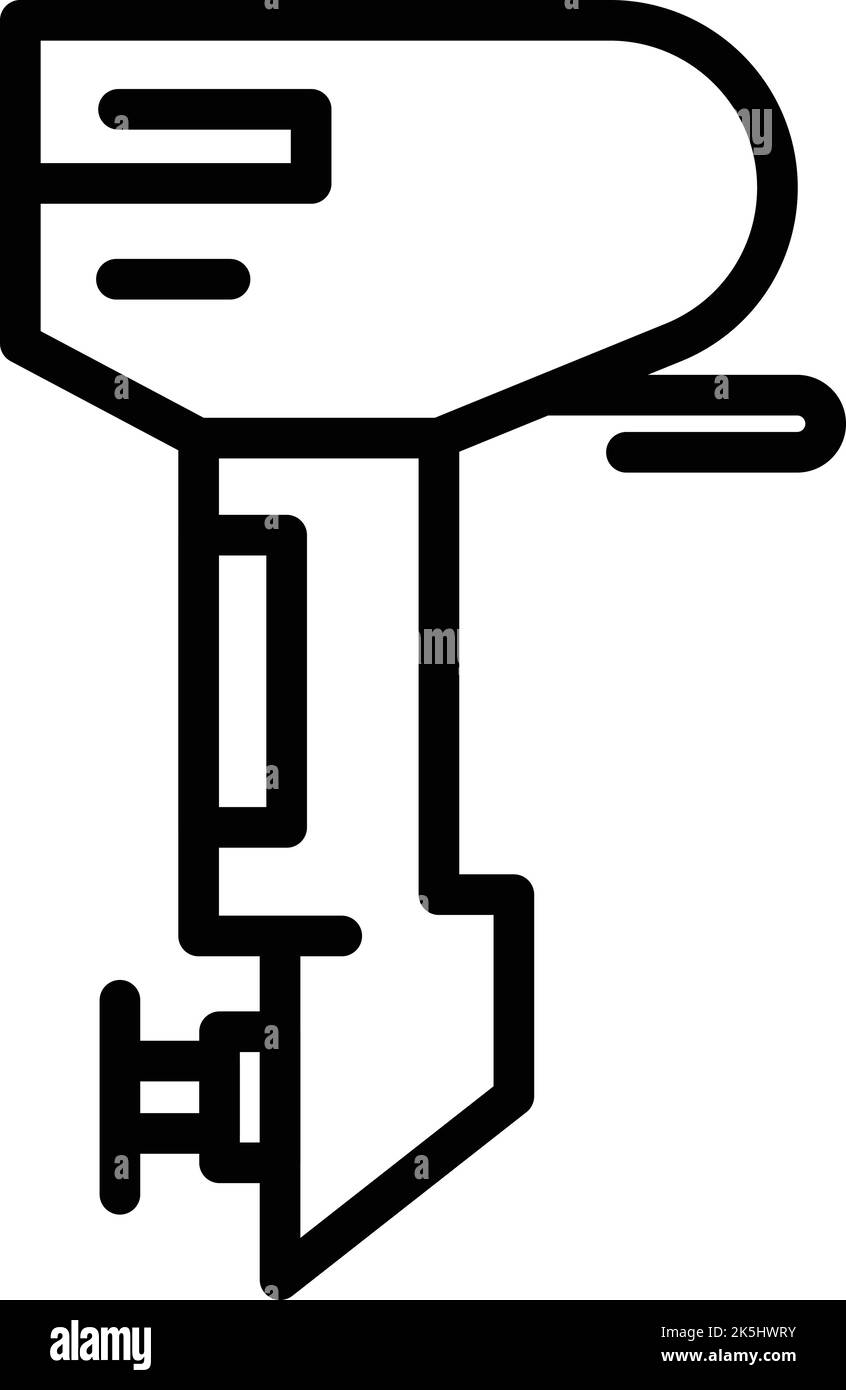 Outboard motor icon outline vector. Engine boat. Art fishing Stock ...