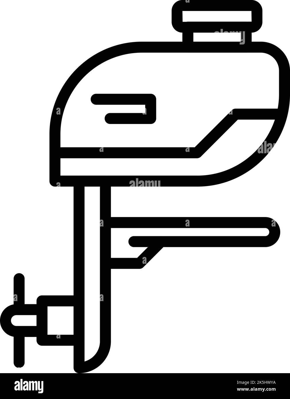 Linear motorboat icon outline vector. Motor boat. Outboard engine Stock ...