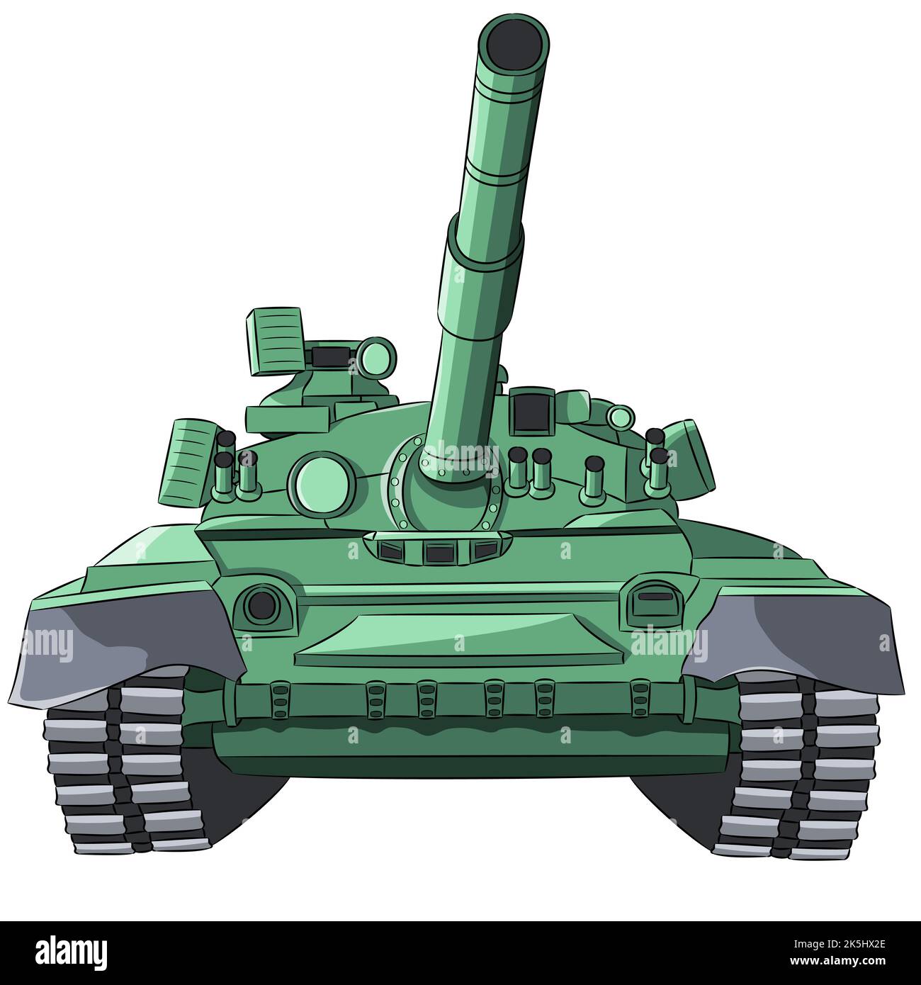 Soviet tank painted in protective green isolated on a white background ...