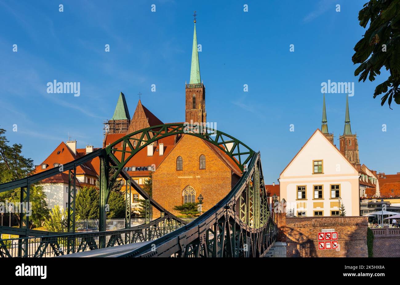 Wroclaw, Poland - July 19, 2022: Panoramic view of Ostrow Tumski Island ...