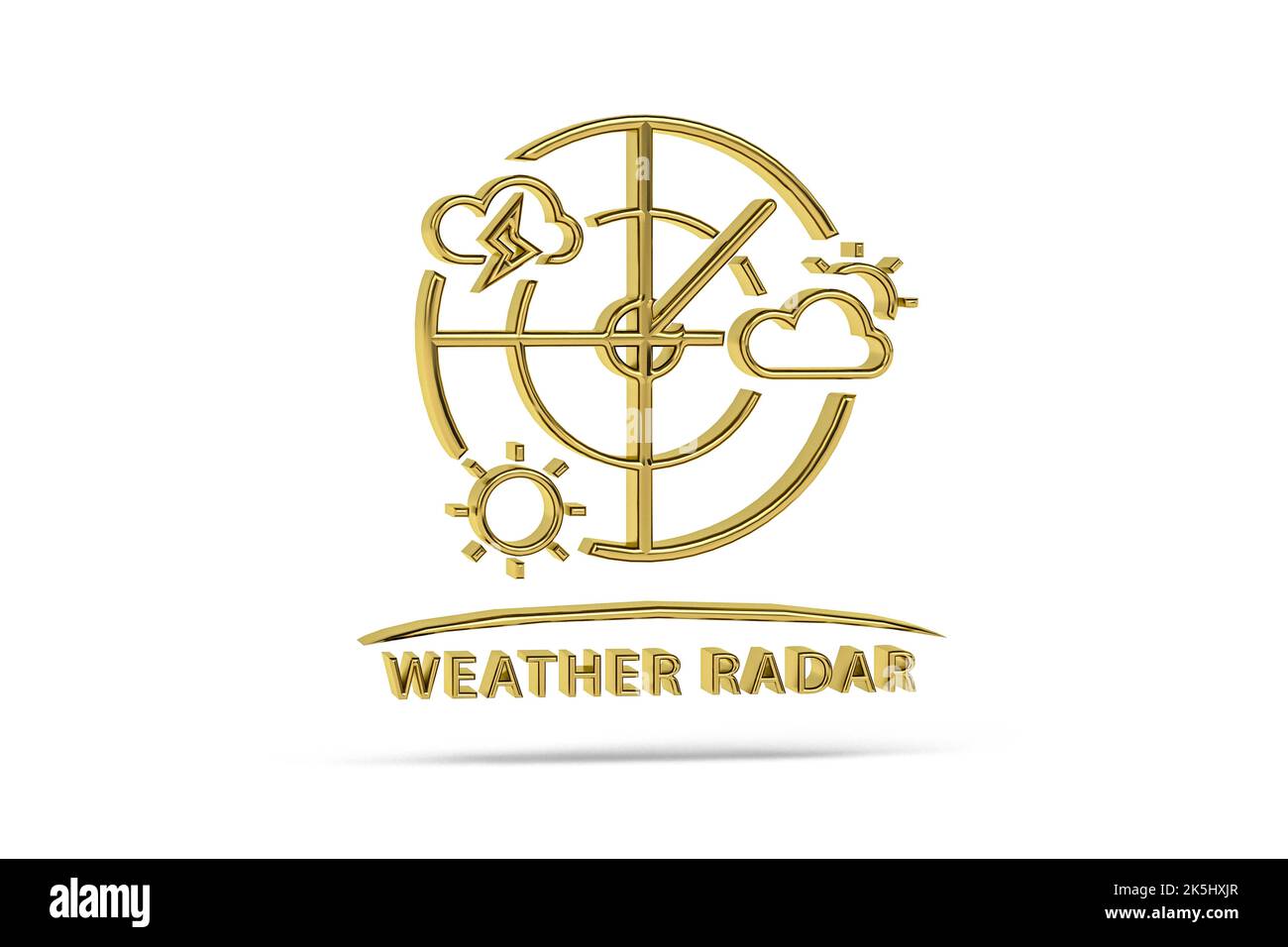 Golden 3d radar icon isolated on white background - 3D render Stock ...