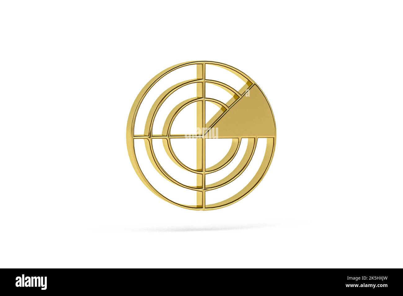 Golden 3d radar icon isolated on white background - 3D render Stock ...