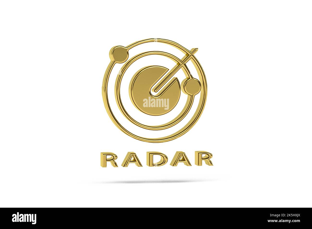 Golden 3d radar icon isolated on white background - 3D render Stock ...