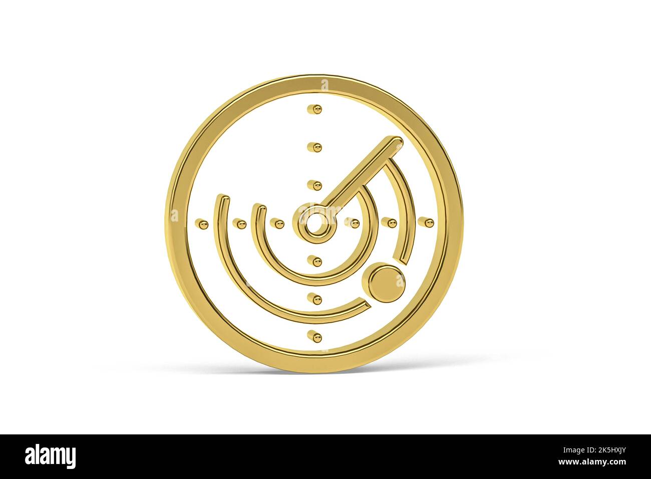 Golden 3d radar icon isolated on white background - 3D render Stock ...