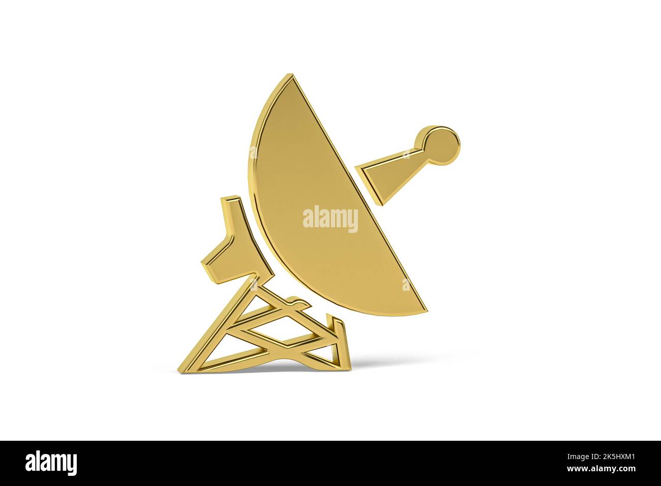 Golden 3d radar icon isolated on white background - 3D render Stock ...