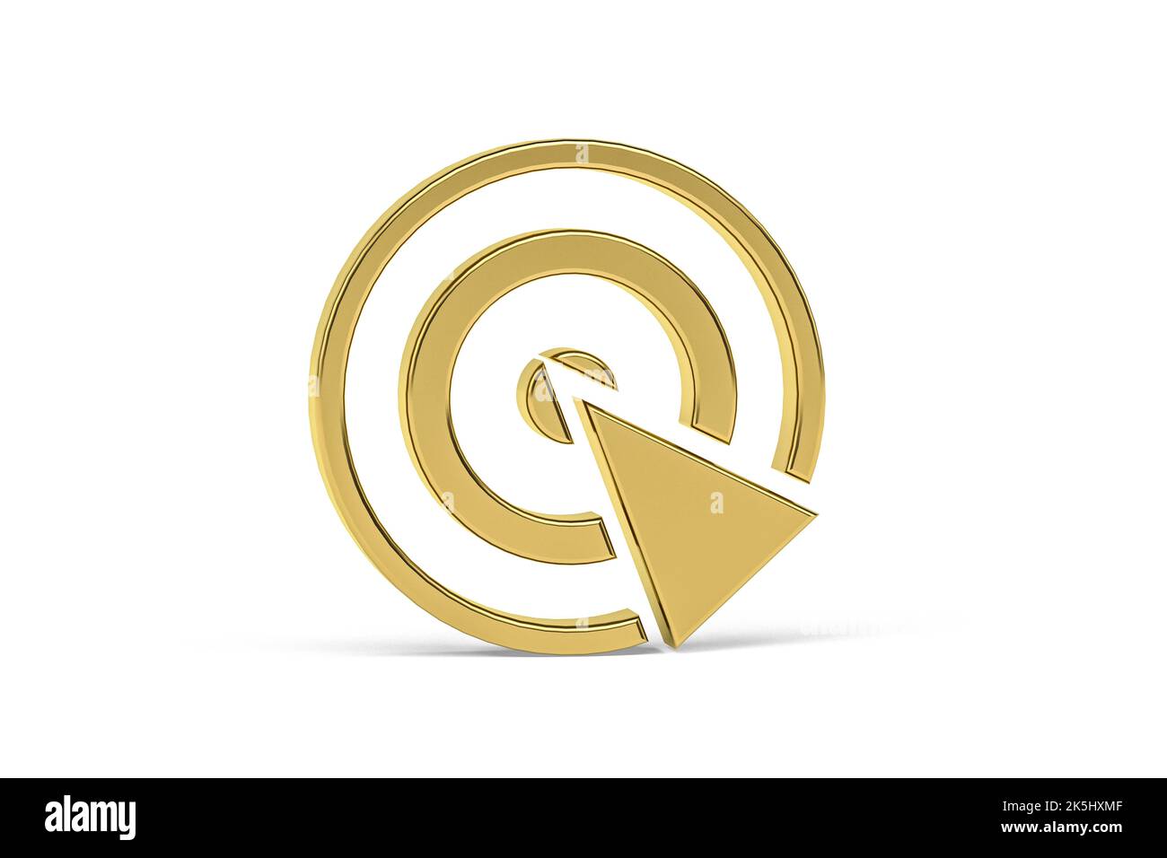 Golden 3d radar icon isolated on white background - 3D render Stock ...