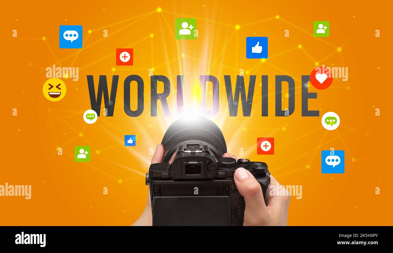 Using camera to capture social media content Stock Photo - Alamy
