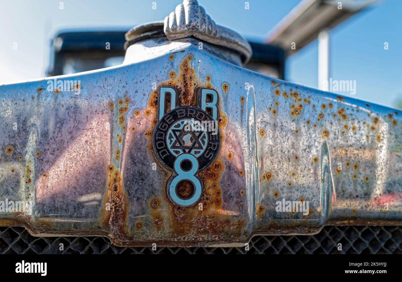 Detail of the grille and Dodge Brothers logo on an antique Dodge truck ...