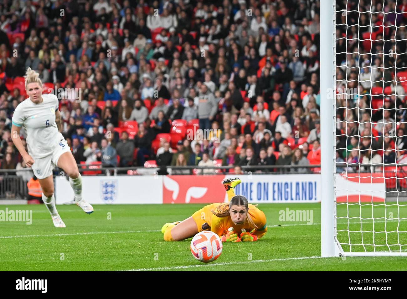 October 8, 2022: Mary Earps England Goalkeeper makes crucial save and ...