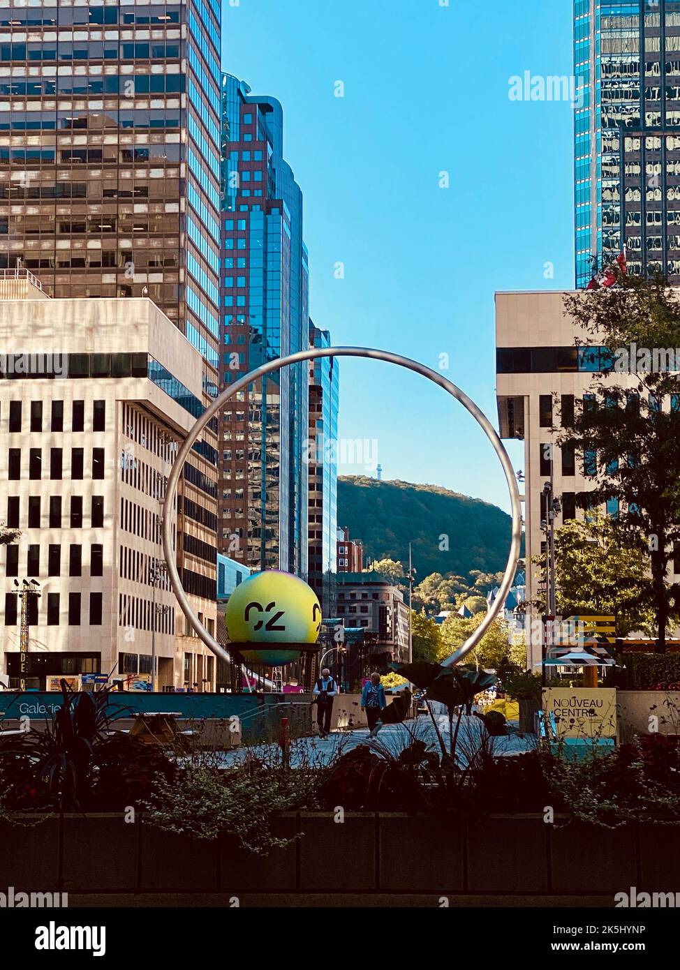 A vertical shot of the Montreal Island Mont-Royal cross landmark in ...