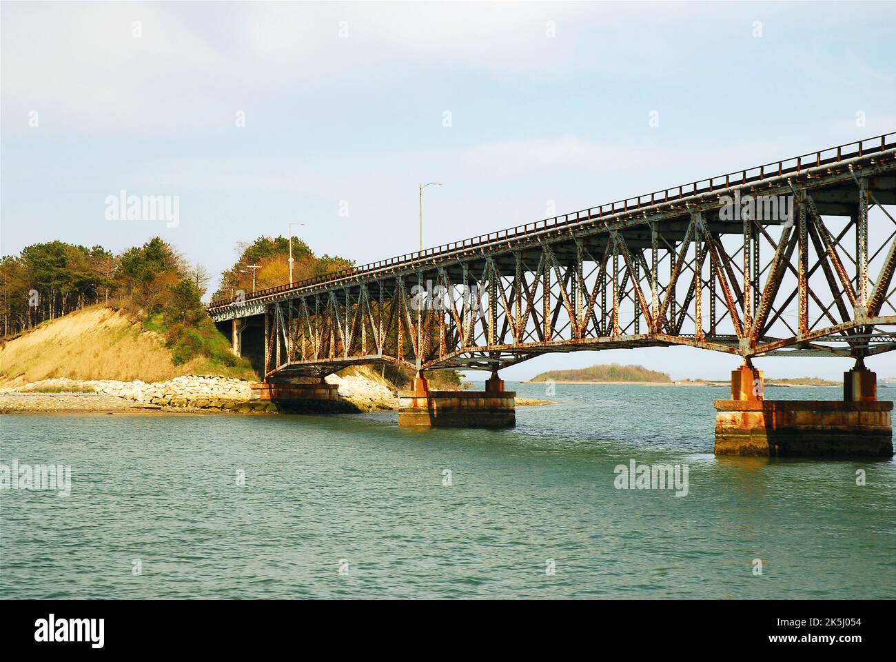 The Moon Island Causeway connects the Boston Harbor Island to the ...