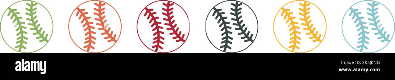 Group of coloured baseball sport icons Stock Vector Image & Art - Alamy
