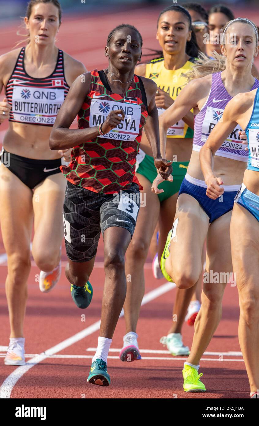 Jarinter Mawia Mwasya of Kenya competing in the women’s 800m heats at ...