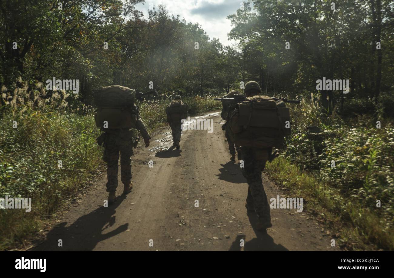 U.S. Marines with 3d Battalion, 3d Marines, 3d Marine Division hike ...