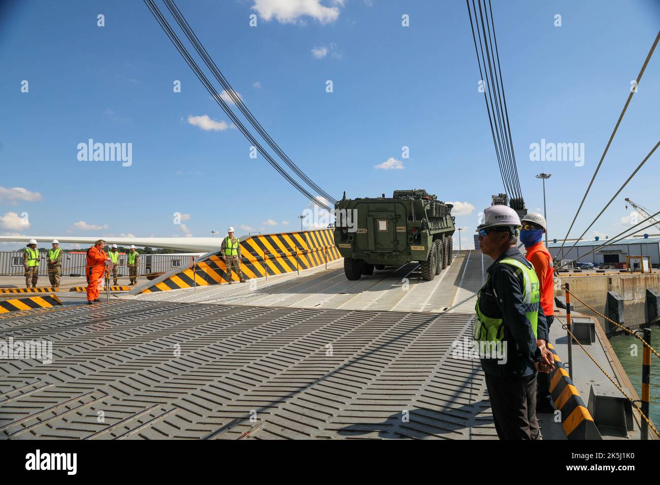 A Stryker combat vehicle disembarks the Liberty Passion at the Port of ...