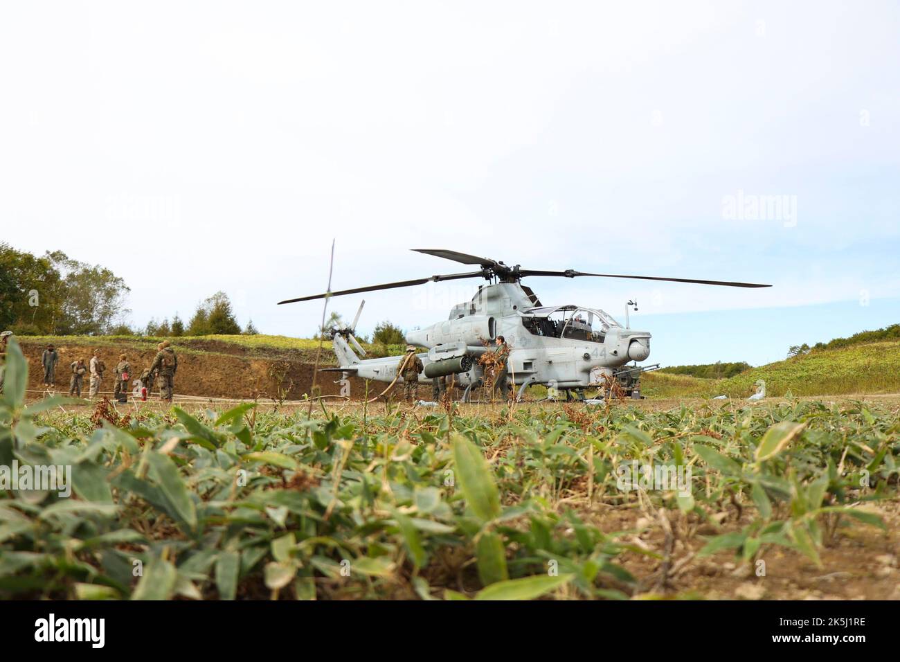U.S. Marines with Marine Light Attack Helicopter Squadron 469 refuel an ...