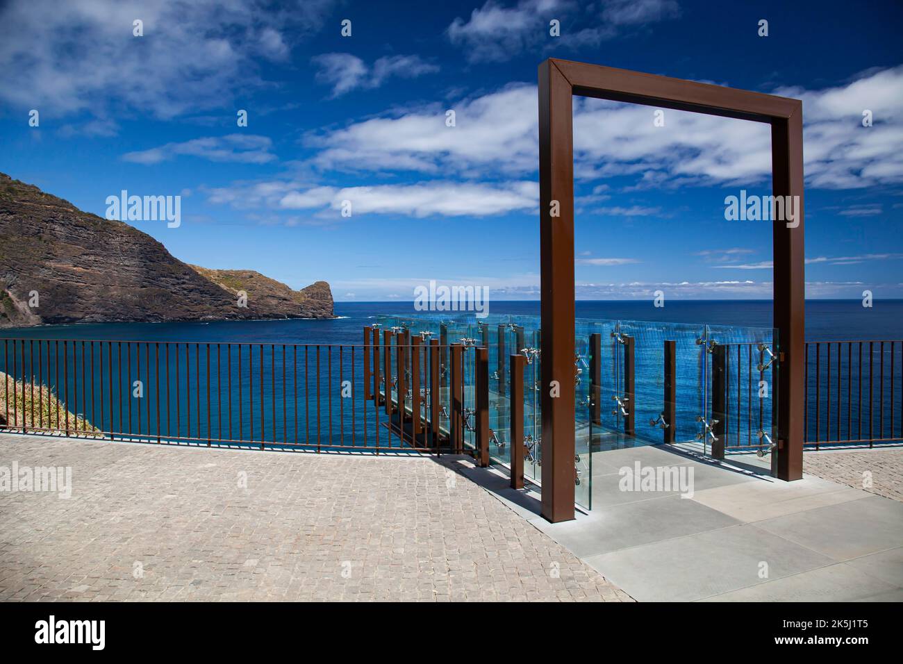 Glass bottomed skywalk, Cabo Girao, Funchal, Madeira, Portugal Stock ...